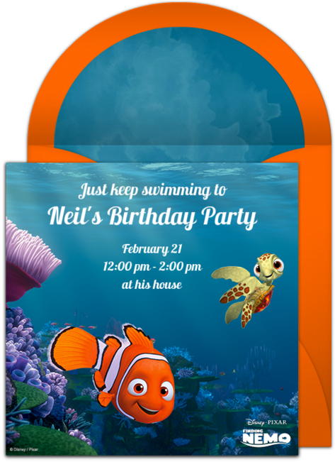Download Customizable, Free Finding Nemo Online Invitations - Finding ...