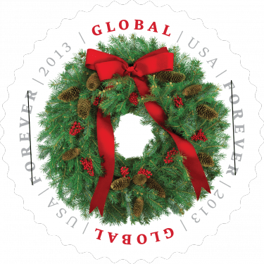 Download Evergreen Wreath Stamp - Forever International Rate Stamp PNG ...