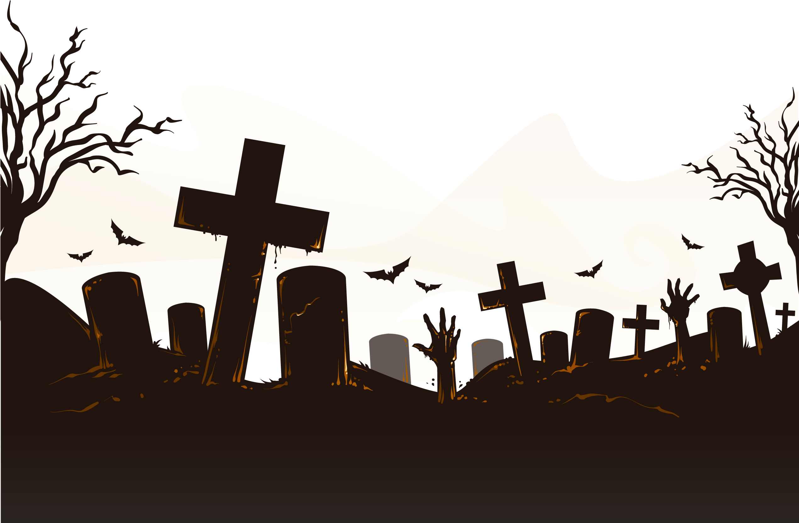 Download Cemetery Vector Halloween Png Download - Halloween Cemetery ...