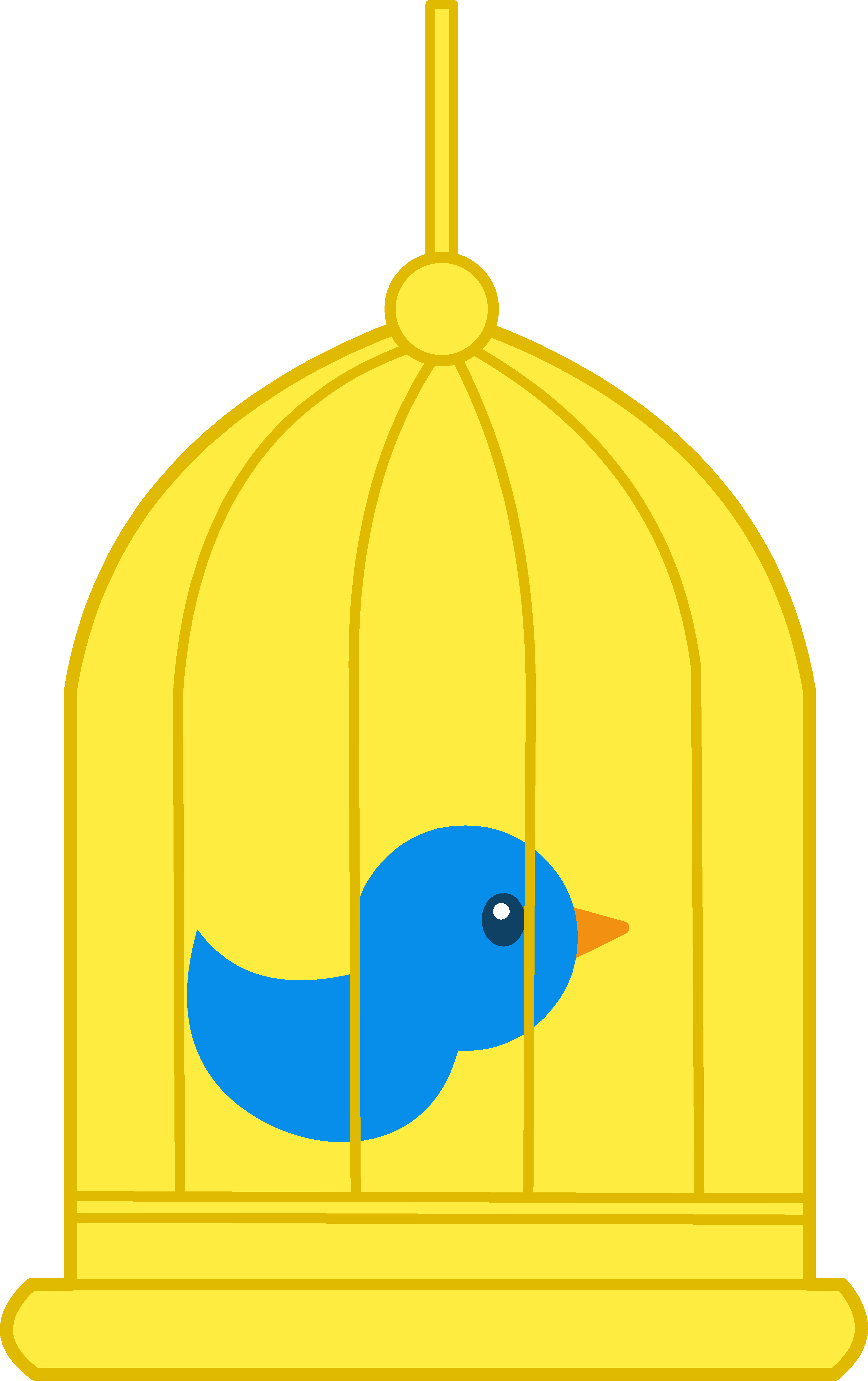 Cage Clipart Pet Bird - Bird In A Cage Clipart - Free Transparent PNG ...