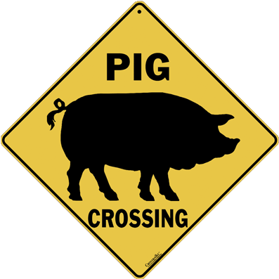 Pig Silhouette Crossing Sign - Pig Crossing - Free Transparent PNG ...