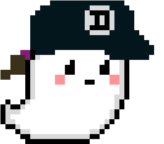 Cute Ghost Clem Hat - Cute Ghost Pixel Art - Free Transparent PNG ...