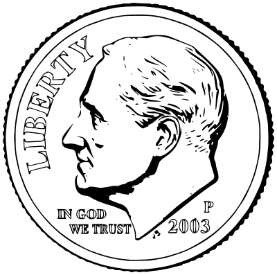 Download Dime Transparent Png - Dime Black And White Clip Art PNG Image ...