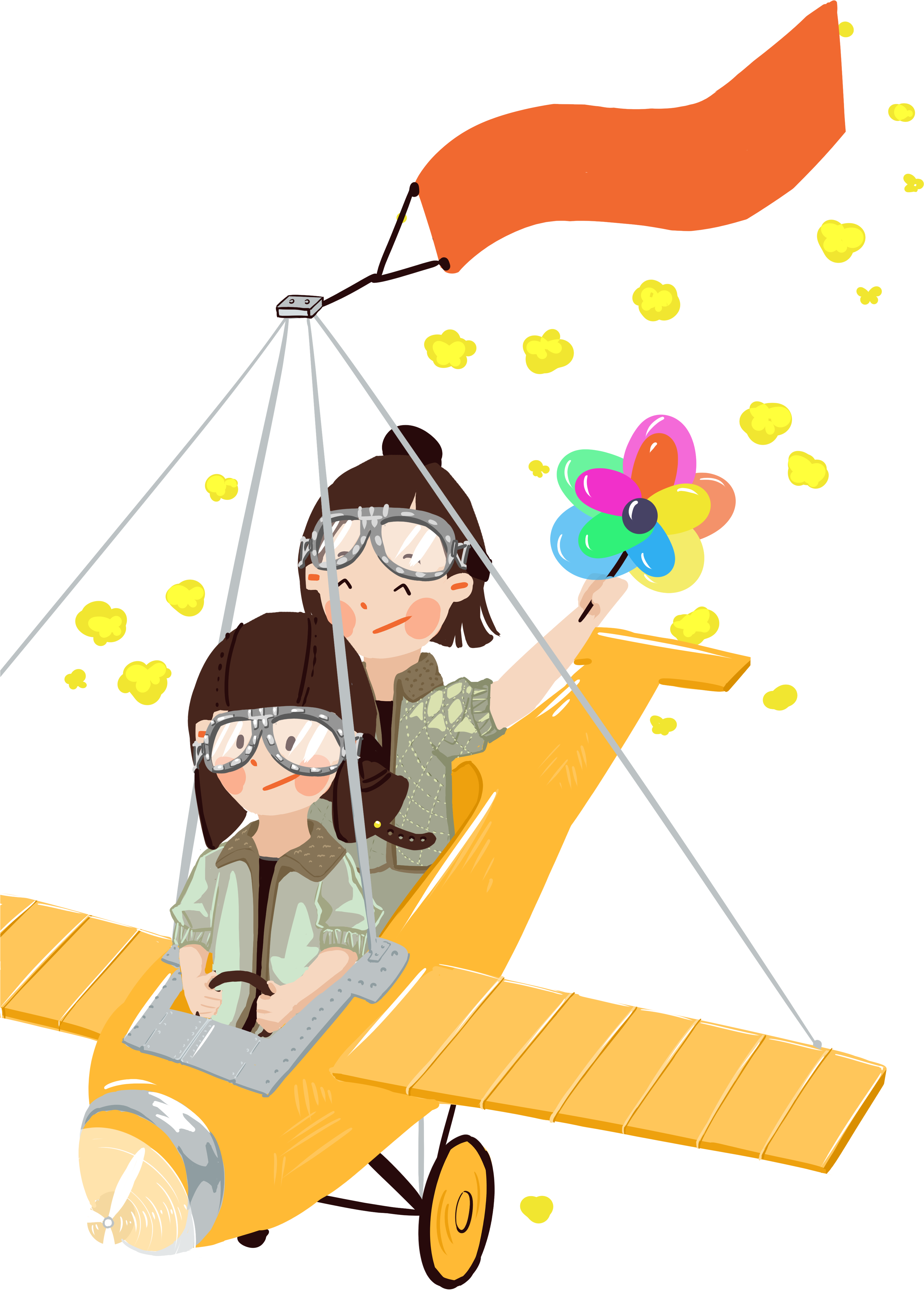 Download This Graphics Is Hand Drawn Cartoon Girl Outing Decoration ...