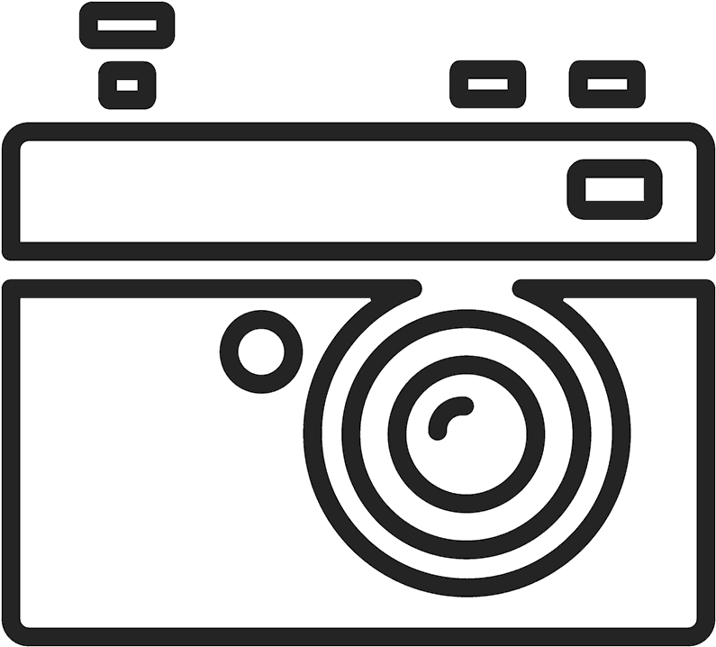 80's Camera Outline Rubber Stamp - Rubber Stamping - Free Transparent ...