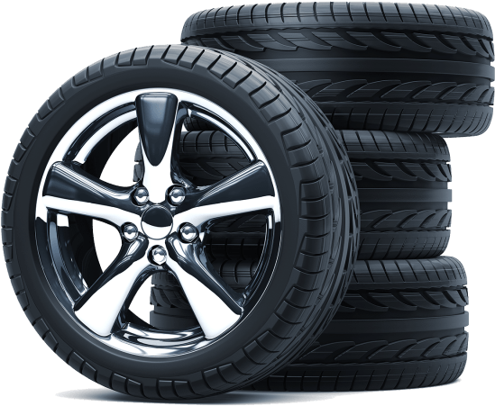 Download A Tyre Stack With Quality Alloy Wheels - Car Tyre PNG Image ...