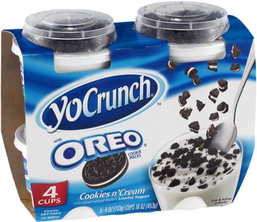 Yocrunch Cookies N' Cream Lowfat Yogurt With Oreo Cookie - Yocrunch ...