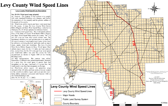 Download Levy County Wind Map - Levy County, Florida PNG Image with No ...