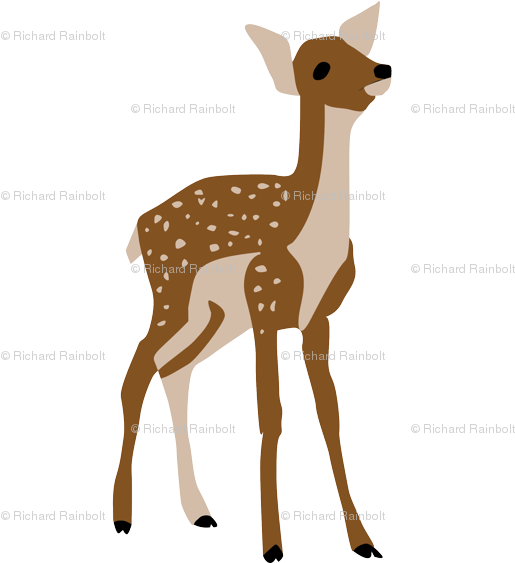 Download Deer Fabric - Baby Deer Decal 15x15 Custom Fabric By PNG Image ...