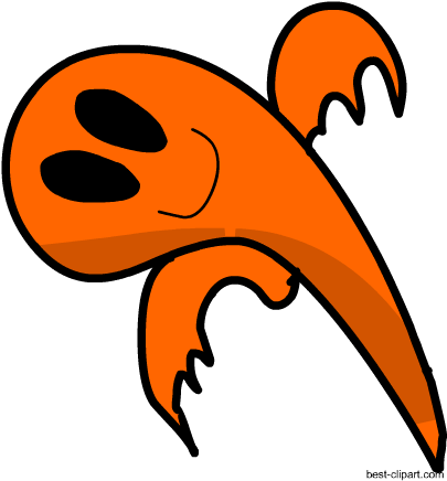 Cute Orange Ghost Free Clip Art Image - Clip Art - Free Transparent PNG ...