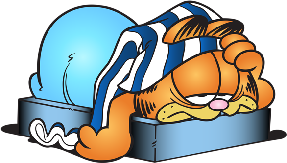 Download Sleeping Garfield Cartoon Transparent Png Clip Art - Due To ...