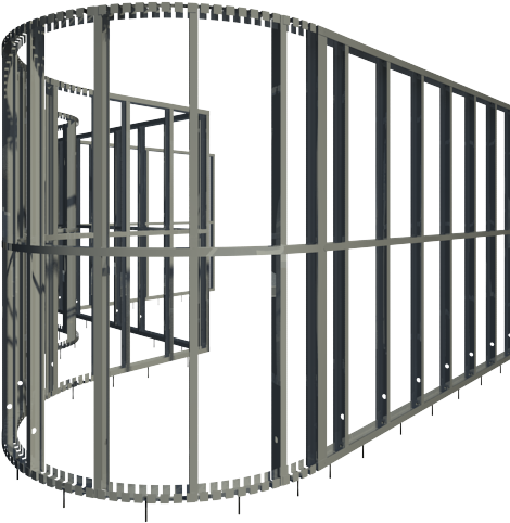 Download Framing Revit® Walls With Steel Studs & Plates - Curved Metal ...