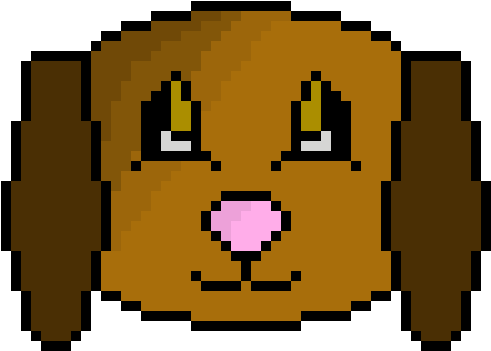 Pixel Dog Face - Dog Face Pixel Art - Free Transparent PNG Download ...
