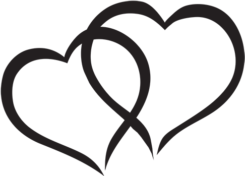 Hearts Clipart Interlocked - Interlocking Hearts Black And White - Free ...