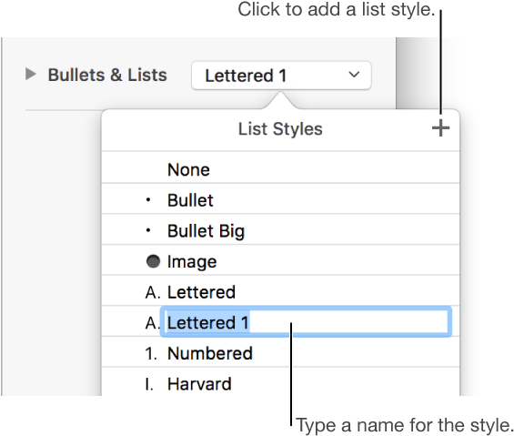 Download The List Styles Menu With An Add Button In The Top - Online ...