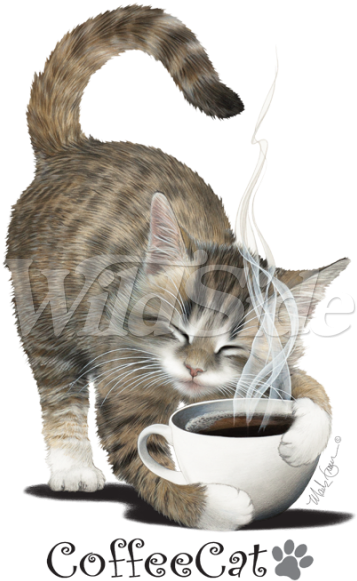 Download Coffee Cat With Paw Print Cat Png Image With No Background