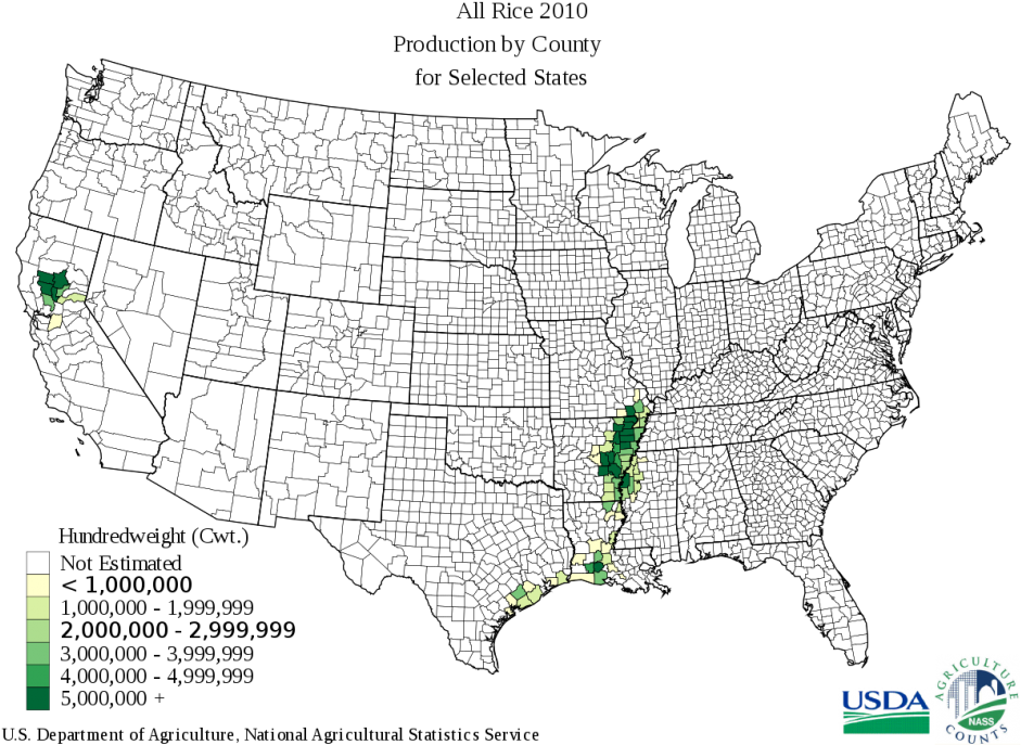 Rice Production In The United States Map Of Tomato - Spring Wheat North ...