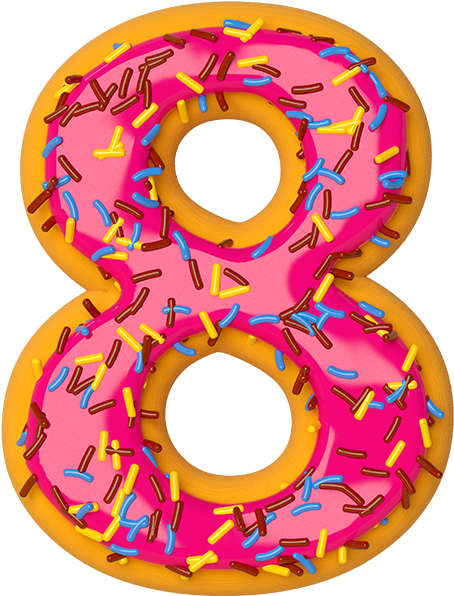 Download Number 8 Transparent Images - Donuts Number 8 PNG Image with ...