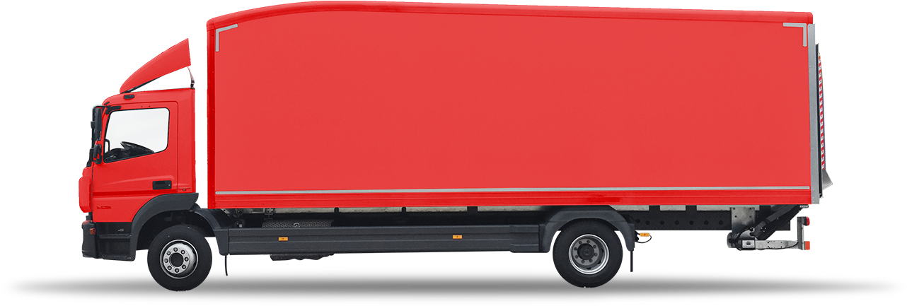 Download 18t Box Van Rigid Side View 1300px - Red Box Truck Png PNG ...