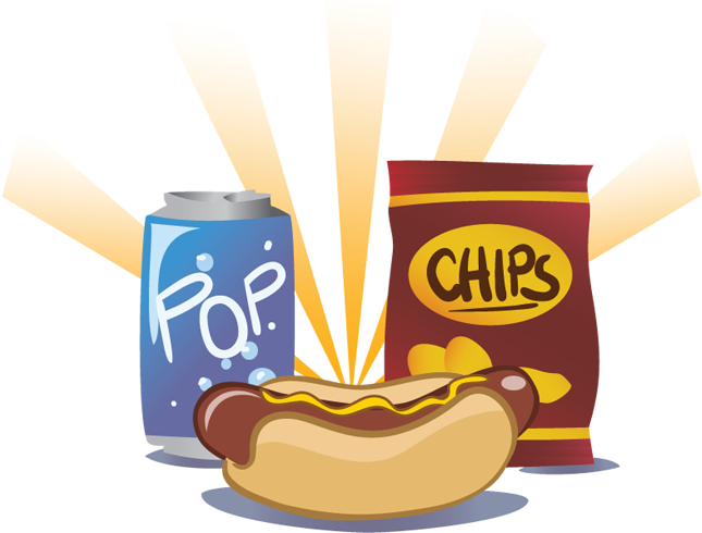 Hotdog And Chips Clipart