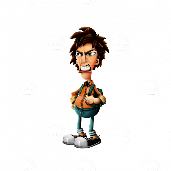 Download Angry Guy With A Backpack - Illustration PNG Image with No ...