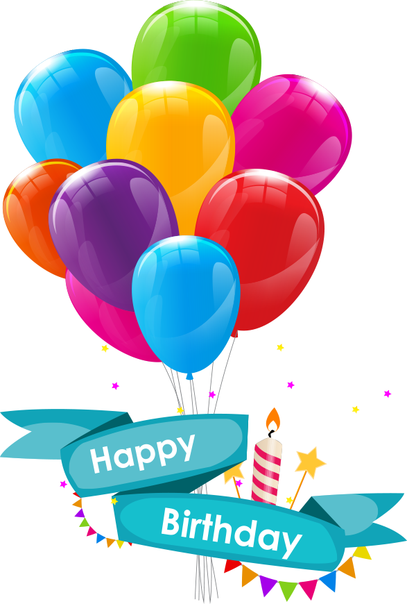 Colorful Balloons Transparent Background Png - Birthday Balloons Vector ...