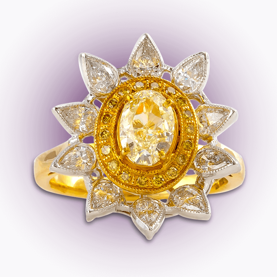 Download Yellow Diamond Studded Ring - Ring PNG Image with No ...