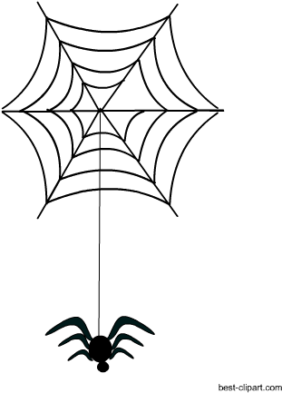 Spider Hanging From A Web, Png Clipart - Halloween Silhouettes - Free ...