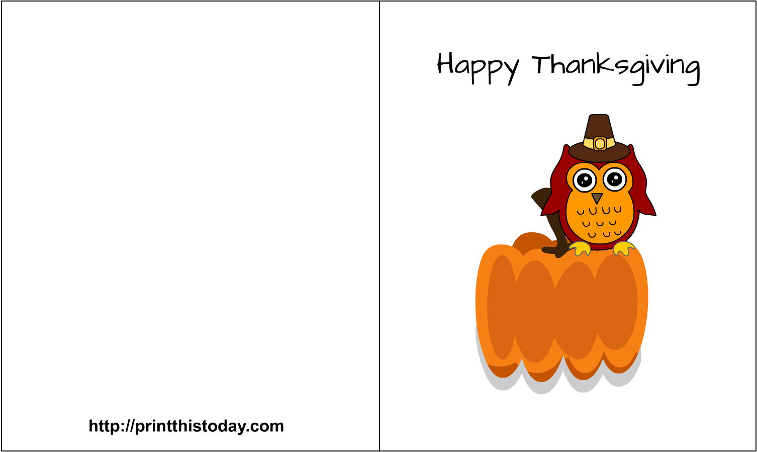 Happy Thanksgiving Card - Cute Printable Thanksgiving Cards - Free ...