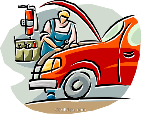 Auto Mechanic Working On A Car Royalty Free Vector - Car Mechanic ...
