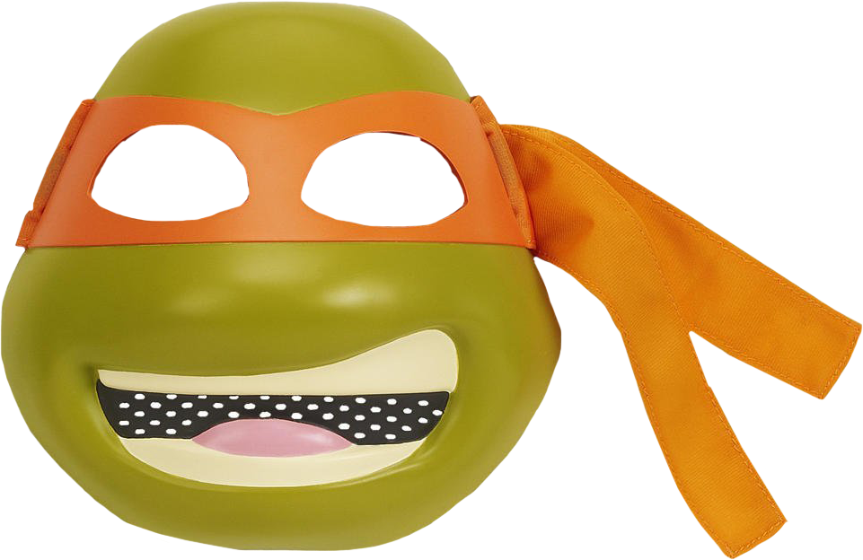 Michelangelo Deluxe Mask - Nickelodeon Ninja Turtles Mask Costume - Free Transparent PNG ...