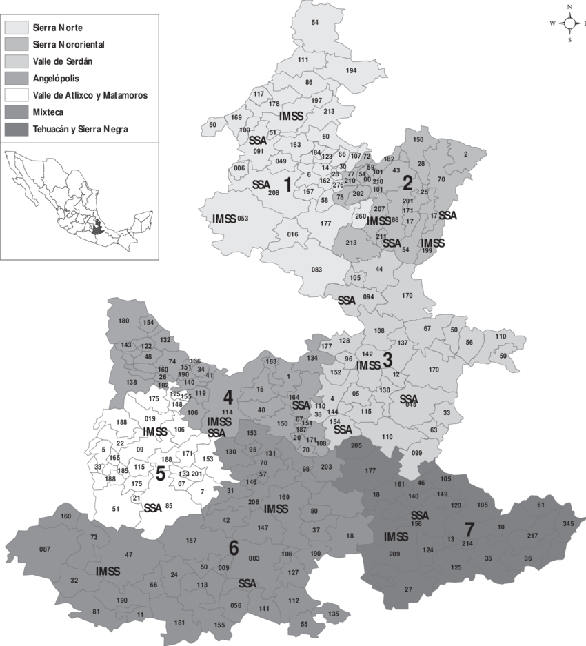 Distribución De Bancos De Sangre Y Puestos De Sangrado - Regiones Socioeconomicas De Puebla ...