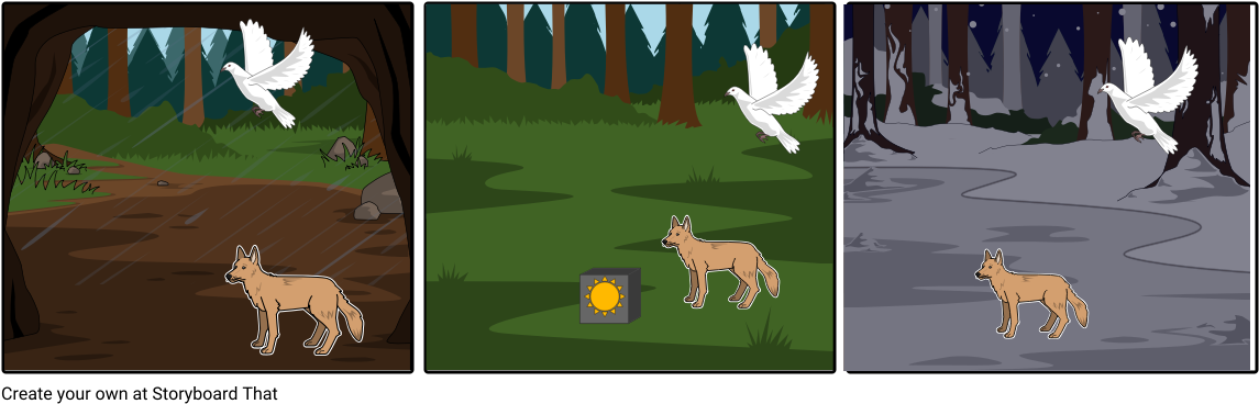 Download Coyote Steals The Sun And The Moon - Illustration PNG Image ...