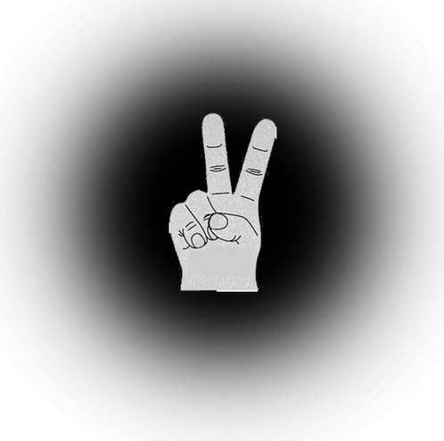 Download 18” Peace Sign Hand - Monochrome PNG Image with No Background ...