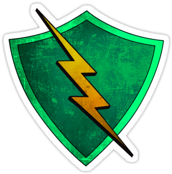Green Lightning Bolt Clipart - Shield Superhero Png - Free Transparent ...