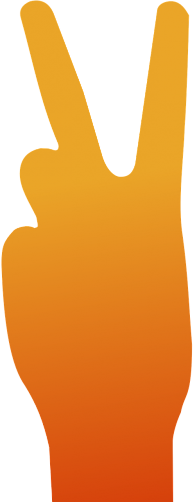 Download Hand Sign Peace Orange PNG Image with No Background - PNGkey.com