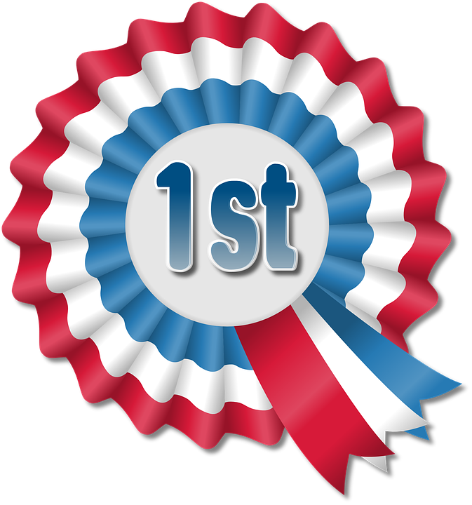 1st Prize Png - Rosette Blue Red White - Free Transparent PNG Download ...