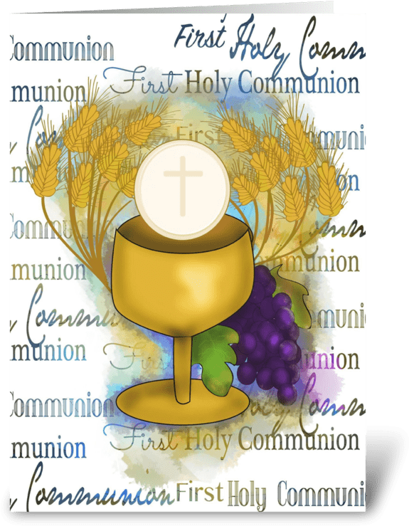 First Holy Communion Greeting Card - Eucharist - Free Transparent PNG ...