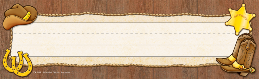 Tcr5139 Western Flat Name Plates Image - Name Tags Cowboy Theme - Free ...