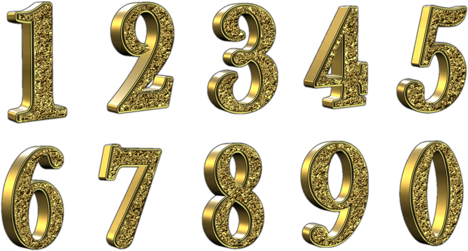Download Png Free Golden - Gold Numbers Transparent Background PNG ...