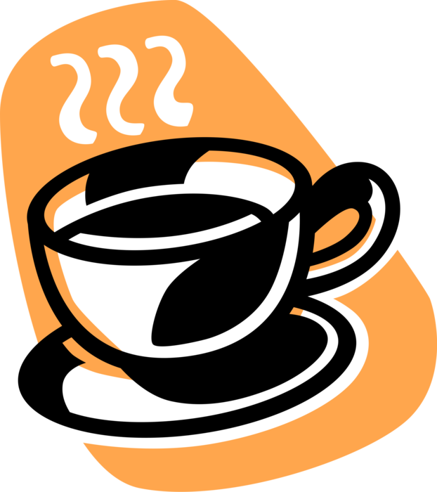 Vector Illustration Of Cup Of Hot Freshly Brewed Coffee - Brewed Coffee ...