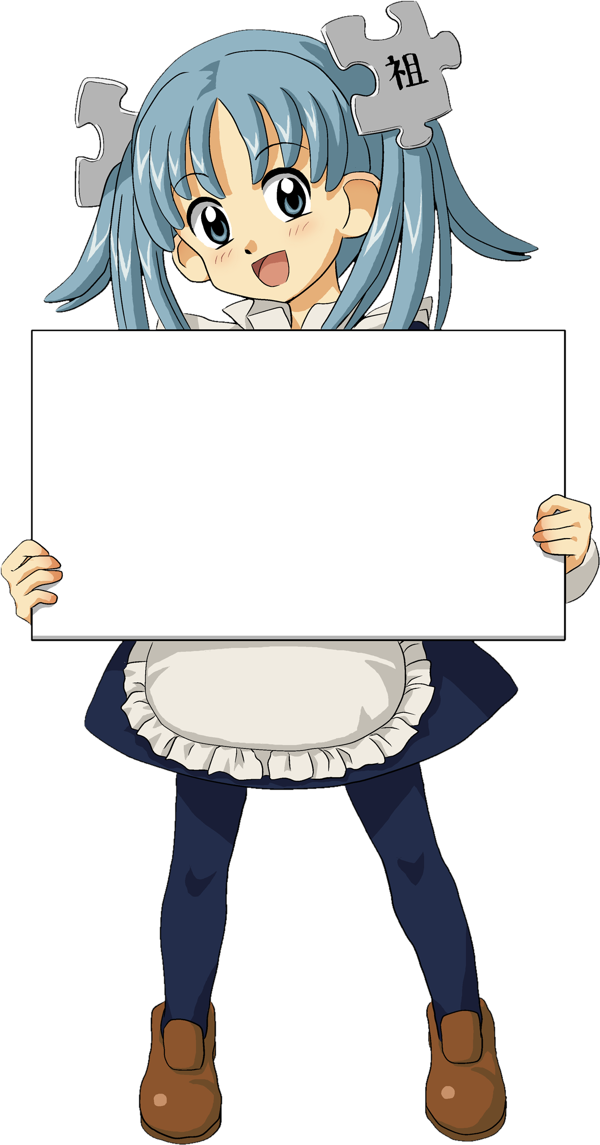 Download Wikipe-tan Holding Sign - Holding A Sign PNG Image with No ...