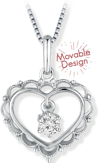 Download 【floridly Aspiration】heart Diamond Necklace - Mabelle 18k ...