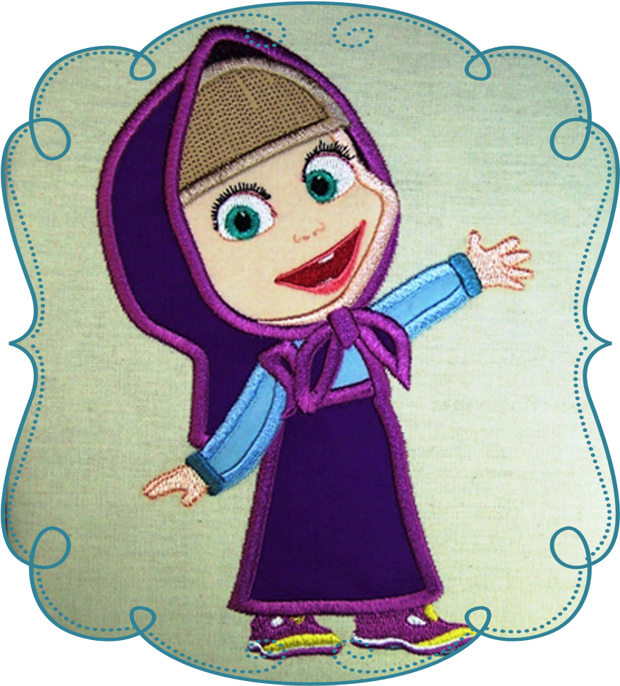 Large Marsha - Masha And The Bear Applique - Free Transparent PNG ...