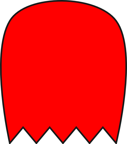 Download Red Pacman Ghost 1 Clip Art At Clker - Pacman Ghost No Eyes ...