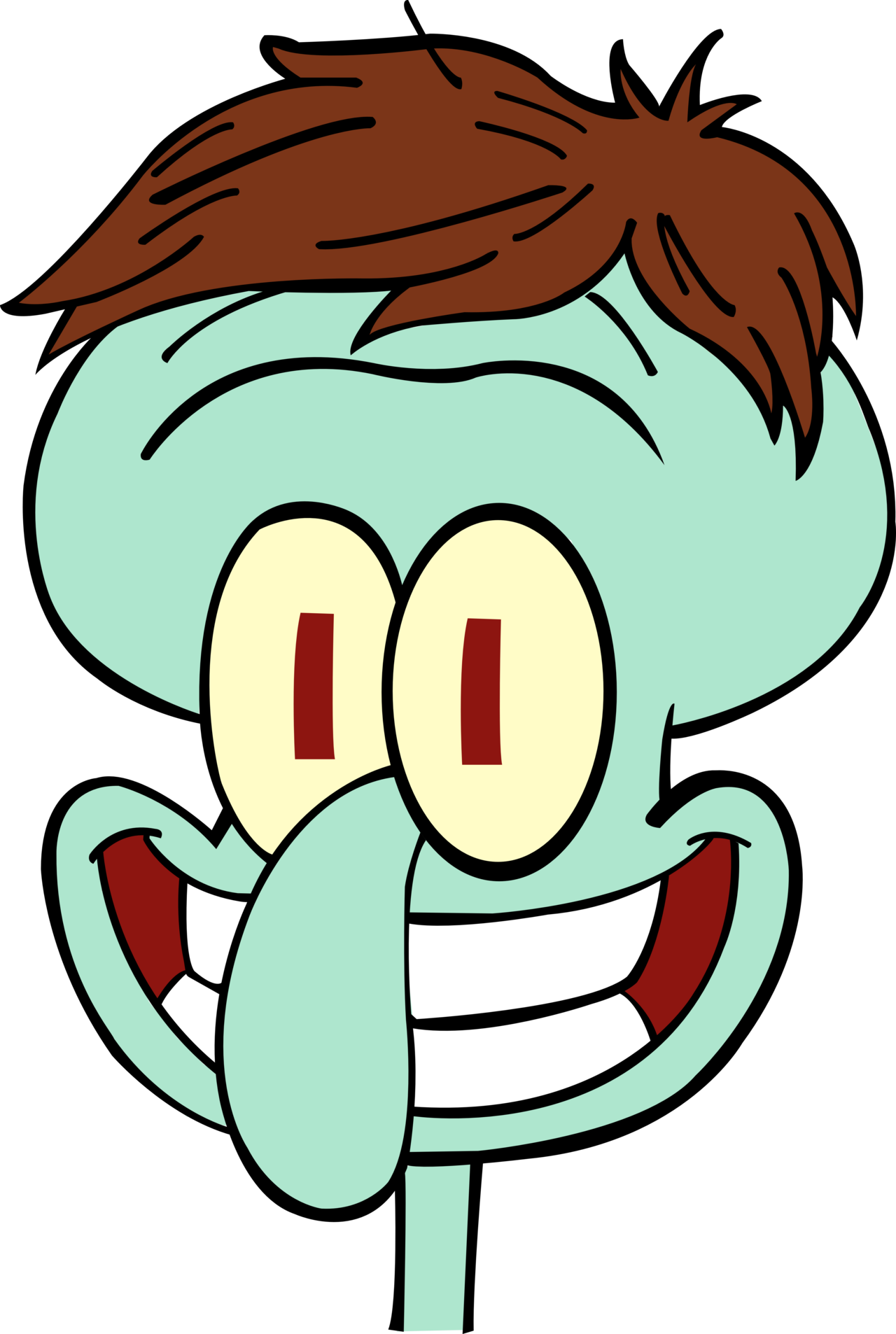 Download #squidward #calamardo - Squidward With Hair PNG Image with No ...