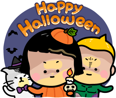 Download Happy Halloween With Mim - Mobile Girl Mim Line Stickers PNG ...