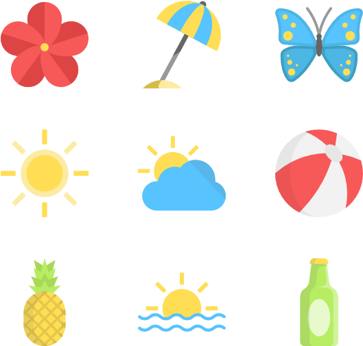 Summertime Set - Summer Icon Vector Png - Free Transparent PNG Download - PNGkey
