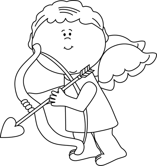 Clipart Cupid - Clipart Library - Cupid Clipart Black And White - Free ...