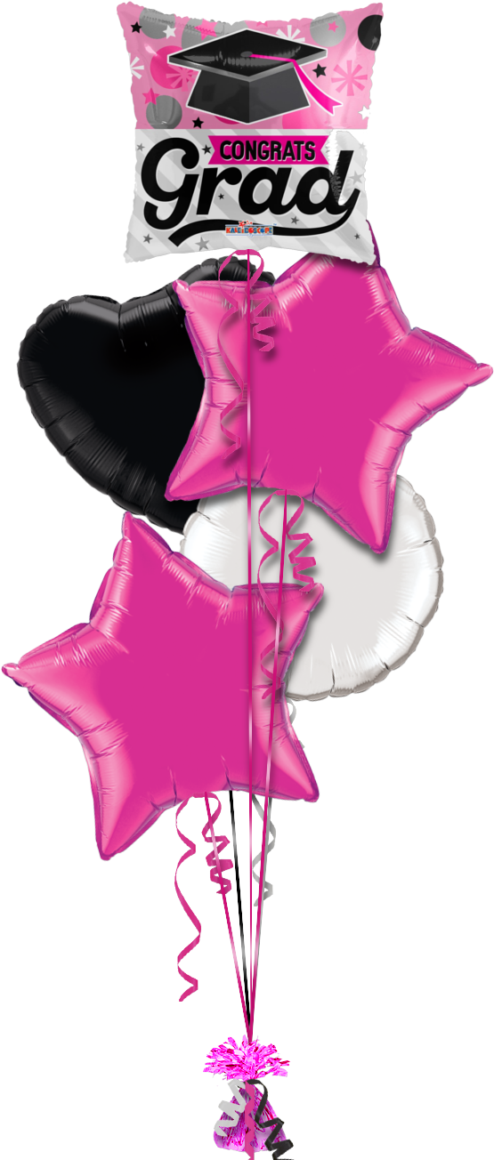 Congrats Grad Cap Pink Congratulations Balloon - 18" Pink Grad Balloon ...